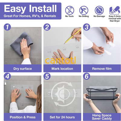 Oxidation Resistant Versatile Strong Adhesive Hanging Modern Shower Caddy
