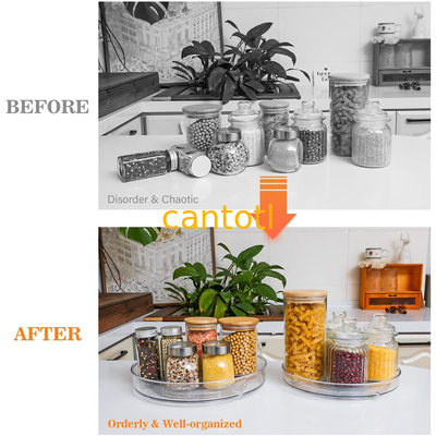 Smooth Rotating Modern Kitchen Plastic Lazy Susan Storage Holders Spice Rack