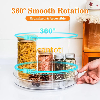 Smooth Rotating Modern Kitchen Plastic Lazy Susan Storage Holders Spice Rack