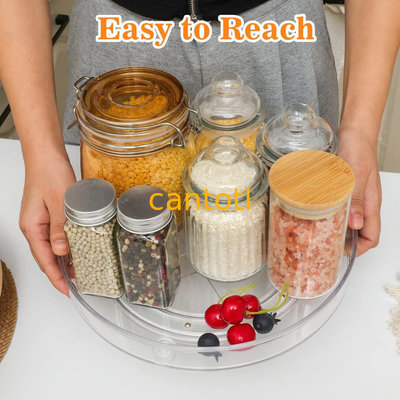 Smooth Rotating Modern Kitchen Plastic Lazy Susan Storage Holders Spice Rack