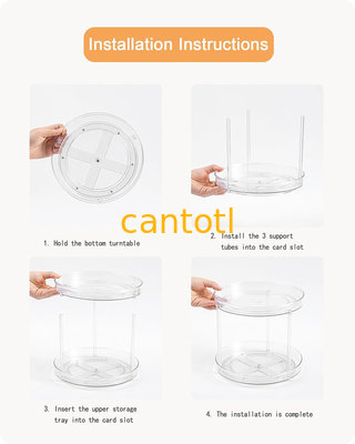 Save Space Transparent Spice Rack Organizer Countertop Spice Display Rack Plastic Lazy Susan