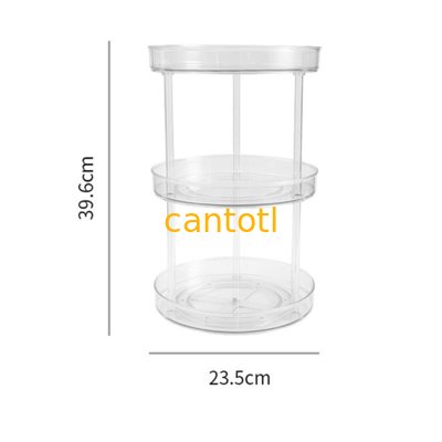 3 Tier Clear 360 Rotating Lazy Susan Tray Countertop Spice Display Rack