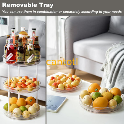 3 Tier Clear 360 Rotating Lazy Susan Tray Countertop Spice Display Rack