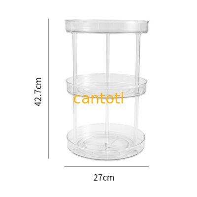 3 Tier Transparent Easy to Assemble Turntable Lazy Susan Cosmetic Makeup Organizers