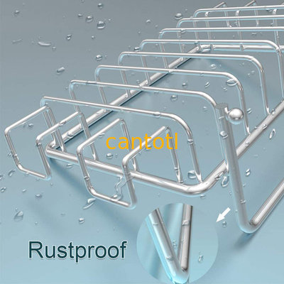 No Drilling Stainless Steel Adhesive Soap Dish Soap Holder for Shower Wall with 4 Hooks