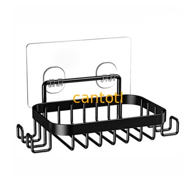 Rustproof Stainless Steel Bar Soap Holder Soap Dish Holder with Hooks for Bathroom and Kitchen