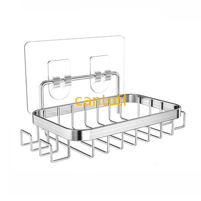 Rustproof Stainless Steel Bar Soap Holder Soap Dish Holder with Hooks for Bathroom and Kitchen