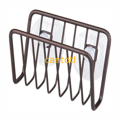 Anti-Rust Drain Design Kitchen Sink Suction Cup Sponge Caddy Sponge Holder for Sponges, Scrubbers and Soap