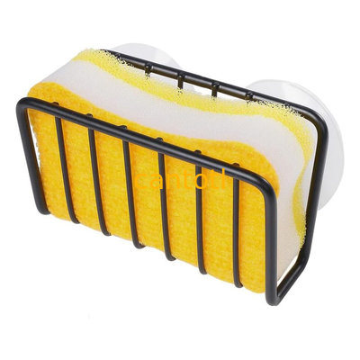Anti-Rust Drain Design Kitchen Sink Suction Cup Sponge Caddy Sponge Holder for Sponges, Scrubbers and Soap