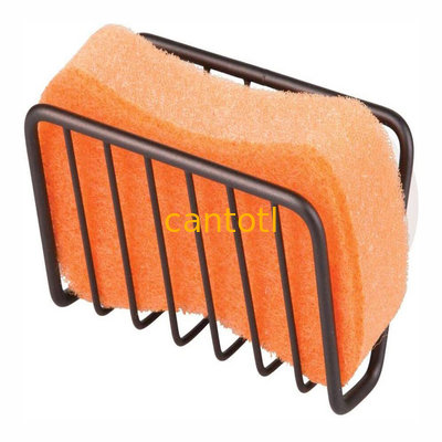 Anti-Rust Drain Design Kitchen Sink Suction Cup Sponge Caddy Sponge Holder for Sponges, Scrubbers and Soap