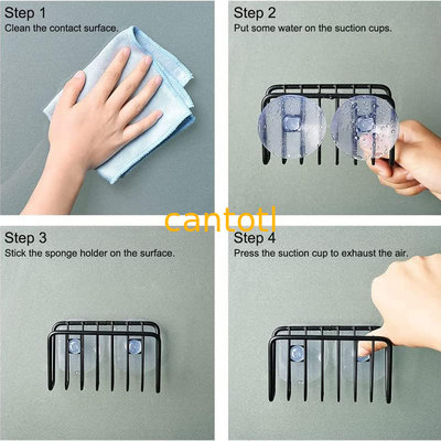 Anti-Rust Drain Design Kitchen Sink Suction Cup Sponge Caddy Sponge Holder for Sponges, Scrubbers and Soap