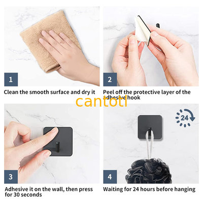 No Drilling Wall Mounted Stainless Steel Sticky Hangers Wall Hooks Adhesive Hooks