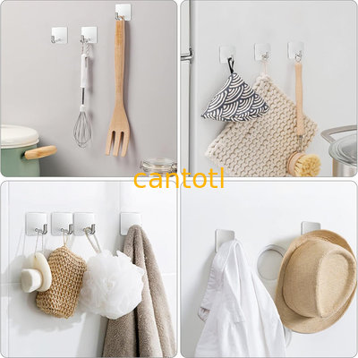 No Drilling Wall Mounted Stainless Steel Sticky Hangers Wall Hooks Adhesive Hooks