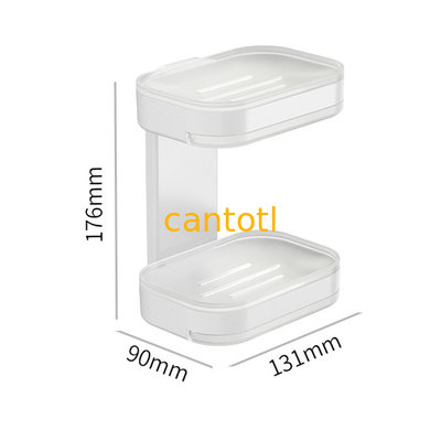 No Drilling Strong Adhesive Plastic Shower Caddy Soap Holder for Bathroom and Kitchen