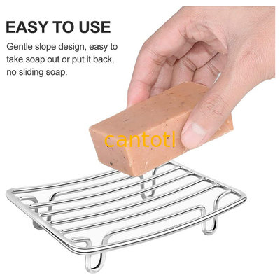 Stainless Steel Rust Proof Self Draining Bar Soap Dish Holder for Shower Bathroom