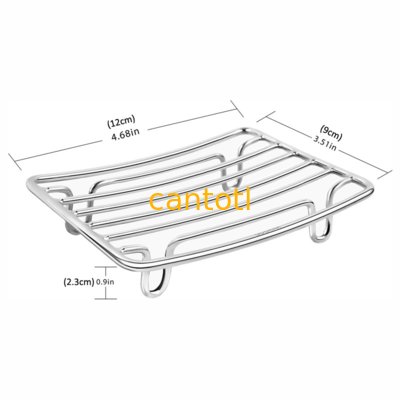 Stainless Steel Rust Proof Self Draining Bar Soap Dish Holder for Shower Bathroom