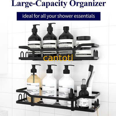 No Drilling Rustproof Stainless Steel Shower Organizer with 8 Hooks for Inside Shower