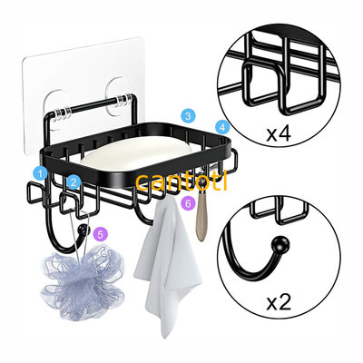 No Drilling Durable Stainless Steel Soap Dish Holder for Bathroom and Kitchen