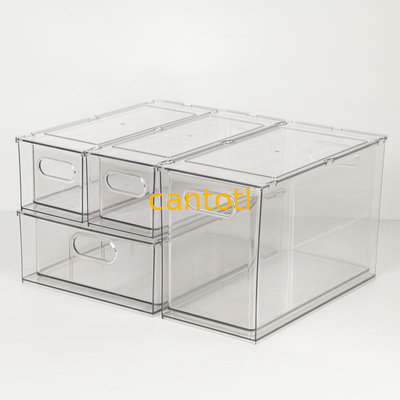 Transparent Various Designs Freezer Bins Refrigerator Organizer Drawer Storage Box with Handle