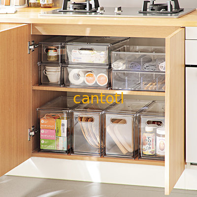 Transparent Various Designs Freezer Bins Refrigerator Organizer Drawer Storage Box with Handle