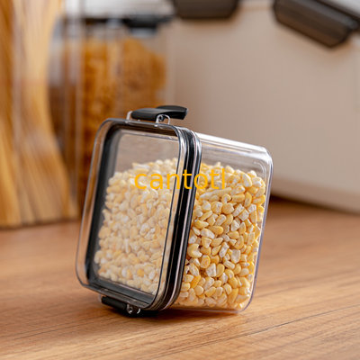 Space Saver Stackable Clear PET Airtight Bulk Food Storage Containers Plastic Sealed Jar