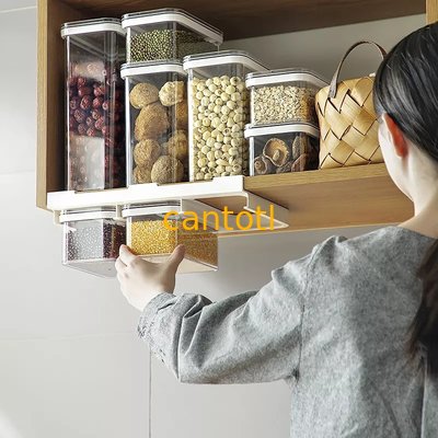 Modern Style Large Capacity Dry Airtight Food Container Plastic Sealed Jar for Kitchen