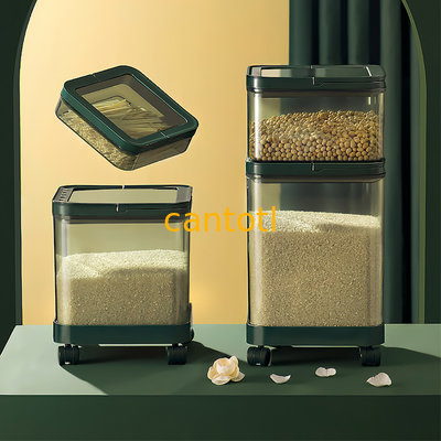 Rectangle Stackable Fliptop Airtight Kitchen Container Grain Storage Box Rice Container