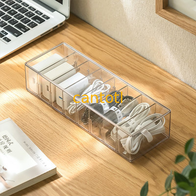Multifunctional Empty PET Plastic Data Line Storage Box with Divider