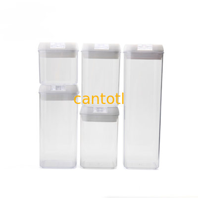 Customized 2.3L Square Kitchen Plastic Airtight Jar for Food Storage Containers