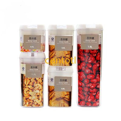Customized 2.3L Square Kitchen Plastic Airtight Jar for Food Storage Containers