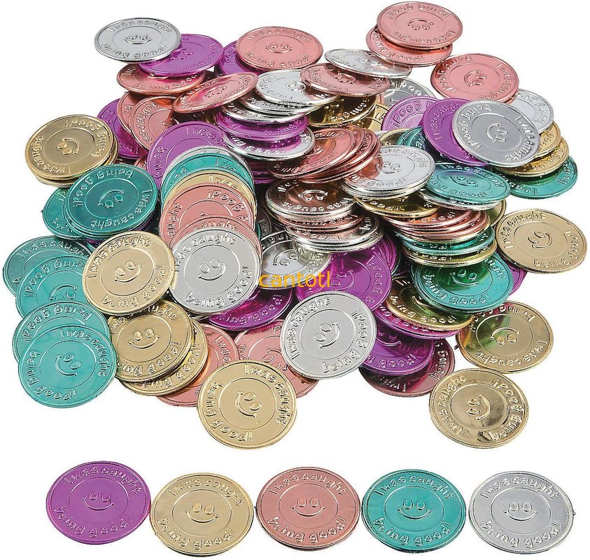 Caught Being Good Plastic Coin Classroom Behavior Incentives and Teacher Handout Rewards Plastic Token