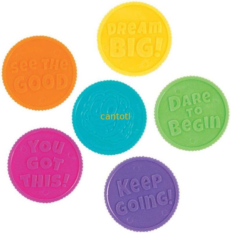 Fun Express Growth Mindset Coins Educational and Learning Activities Plastic Tokens for Kids