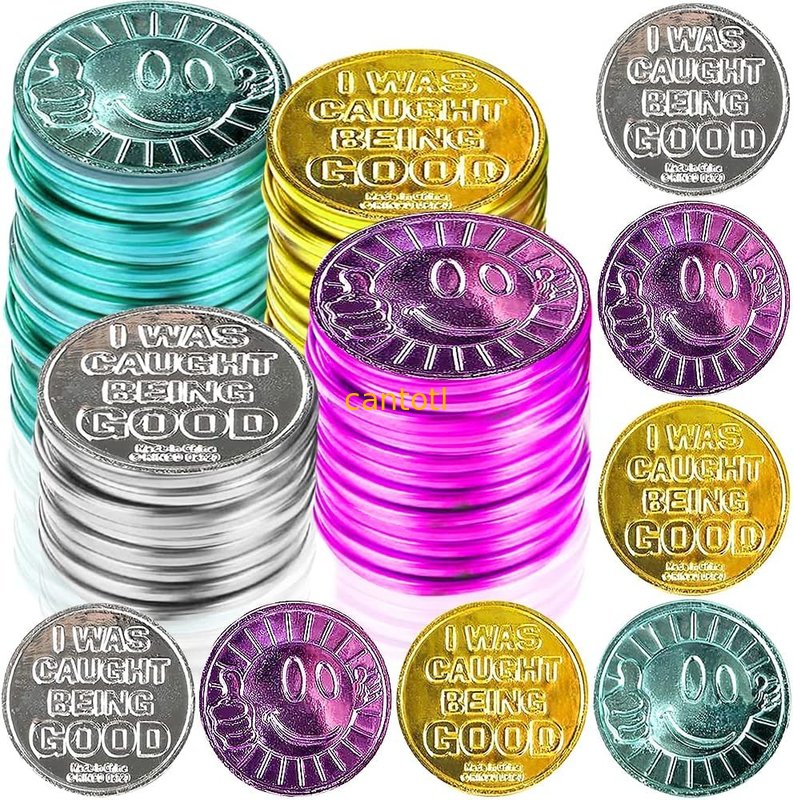 ArtCreativity Colorful Coin Collection Plastic Token for Ideal School Reward and Prize from Mom to Kids Ages