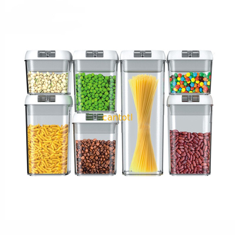 Popular Customized Eco-Friendly 7 Piece Set Airtight Plastic Dry Food Storage Containers
