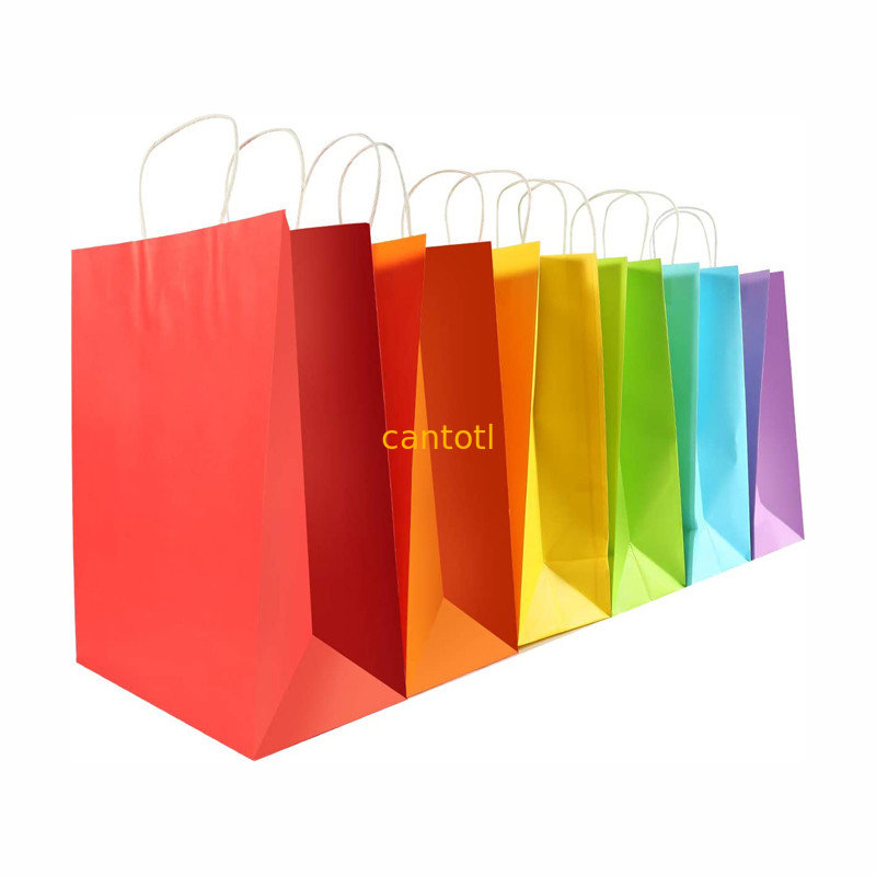 Environmental  Colorful  Large Paper Gift Bags Kraft Paper Bags for Birthday Treat Bag, Goodie Bag, Party Bag and More