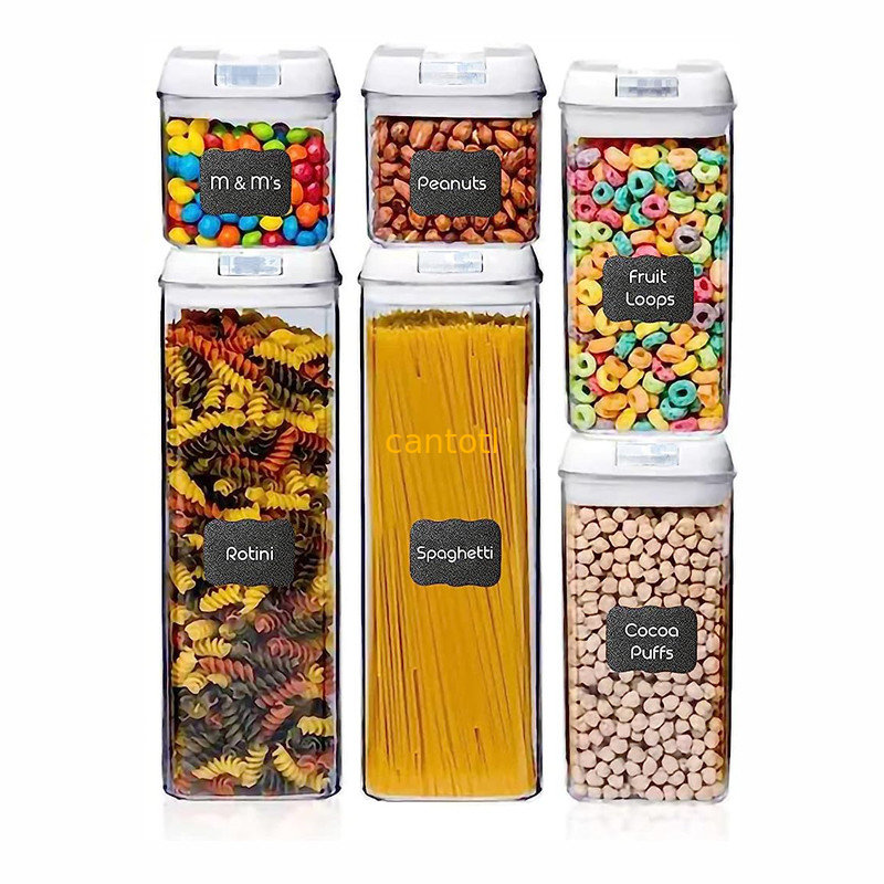 BPA-Free Eco-Friendly 6 Piece Set Airtight Organizers Food Storage Containers for Kitchen Organization