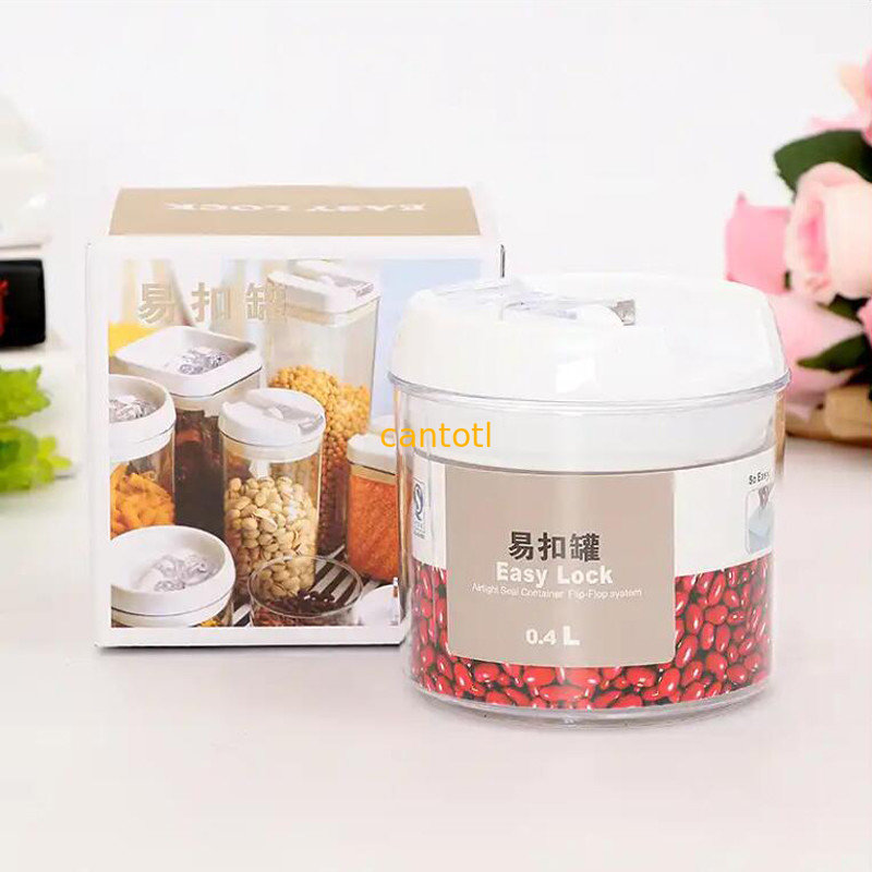 Customized Reusable Round Canister Type Dry Plastic Food Storage Containers