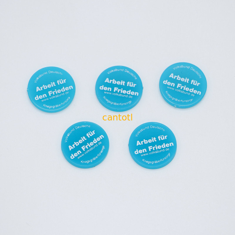 Customized Emboss Printing Sticker Logo Plastic Token Coins for Souvenir and Activity