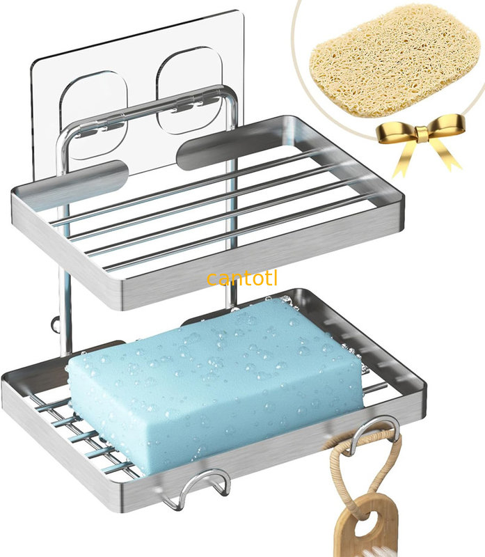 Multi-purpose Usage Drain Faster  Stainless Steel Soap Dish f for Bathroom and Kitchen