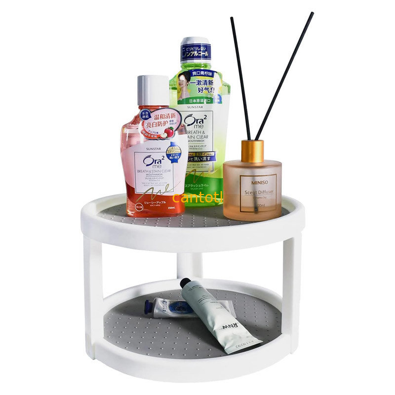 2 Tier Turntable Lazy Susans Rotating Spice Rack Spice Organizer for Smart and Space-Saving Kitchen Storage