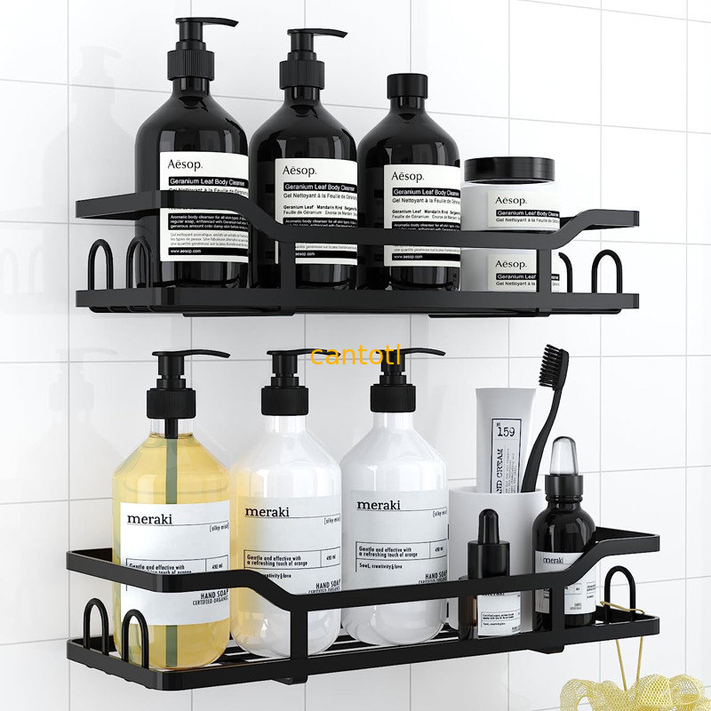 No Drilling Rustproof Stainless Steel Shower Organizer with 8 Hooks for Inside Shower
