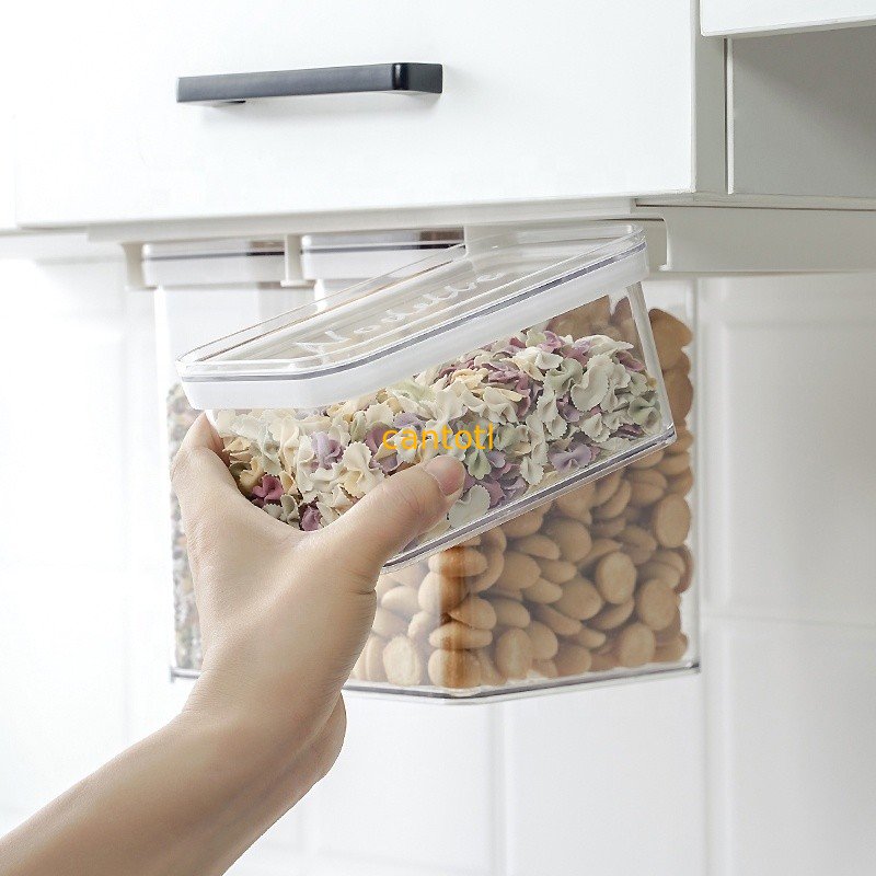 Modern Style Large Capacity Dry Airtight Food Container Plastic Sealed Jar for Kitchen