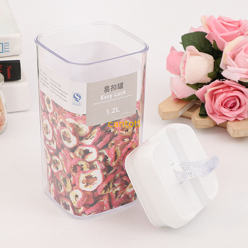 1.2L Rectangle Type Plastic Transparent Cover Vacuum Food Storage Containers