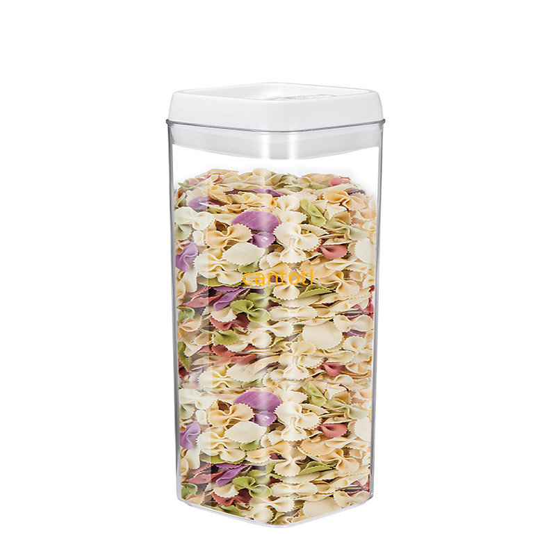 Customized 3.1L Square Kitchen Use Big Transparent Plastic Airtight Food Storage Container