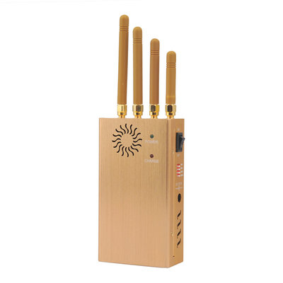 China 4 Bands GSM 3G Wifi GPS Handheld Cellular Jammer Blocker Isolator Shield,Golden Yellow / Fan / DIP /  Leather Case supplier