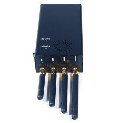 4 Antennas GSM 3G Wifi GPS Handheld Portable Mobile Signal Jammer Blocker Shield Isolator,Black Fan DIP Leather Case supplier