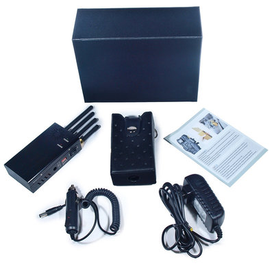 4 Antennas GSM 3G Wifi GPS Handheld Portable Mobile Signal Jammer Blocker Shield Isolator,Black Fan DIP Leather Case supplier