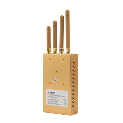 4 Bands GSM 3G Wifi GPS Handheld Cellular Jammer Blocker Isolator Shield,Golden Yellow / Fan / DIP /  Leather Case supplier