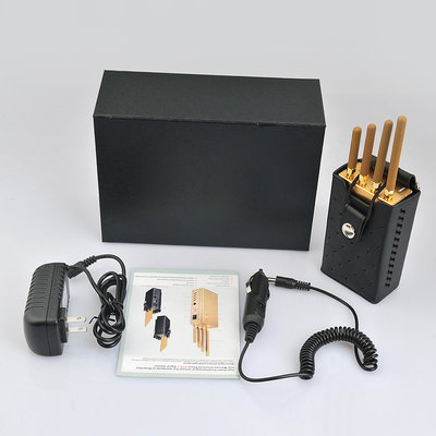 4 Bands GSM 3G Wifi GPS Handheld Cellular Jammer Blocker Isolator Shield,Golden Yellow / Fan / DIP /  Leather Case supplier