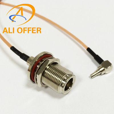 High Quality N Switch CRC9 Pigtail Cable,N Female Bulkhead O-ring to CRC9 Male Right Angle Connector RG316 Cable supplier